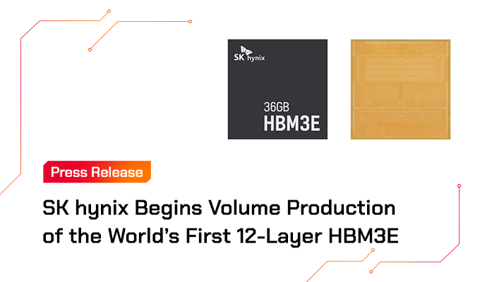 SK hynix Begins Volume Production of the World’s First 12-Layer HBM3E